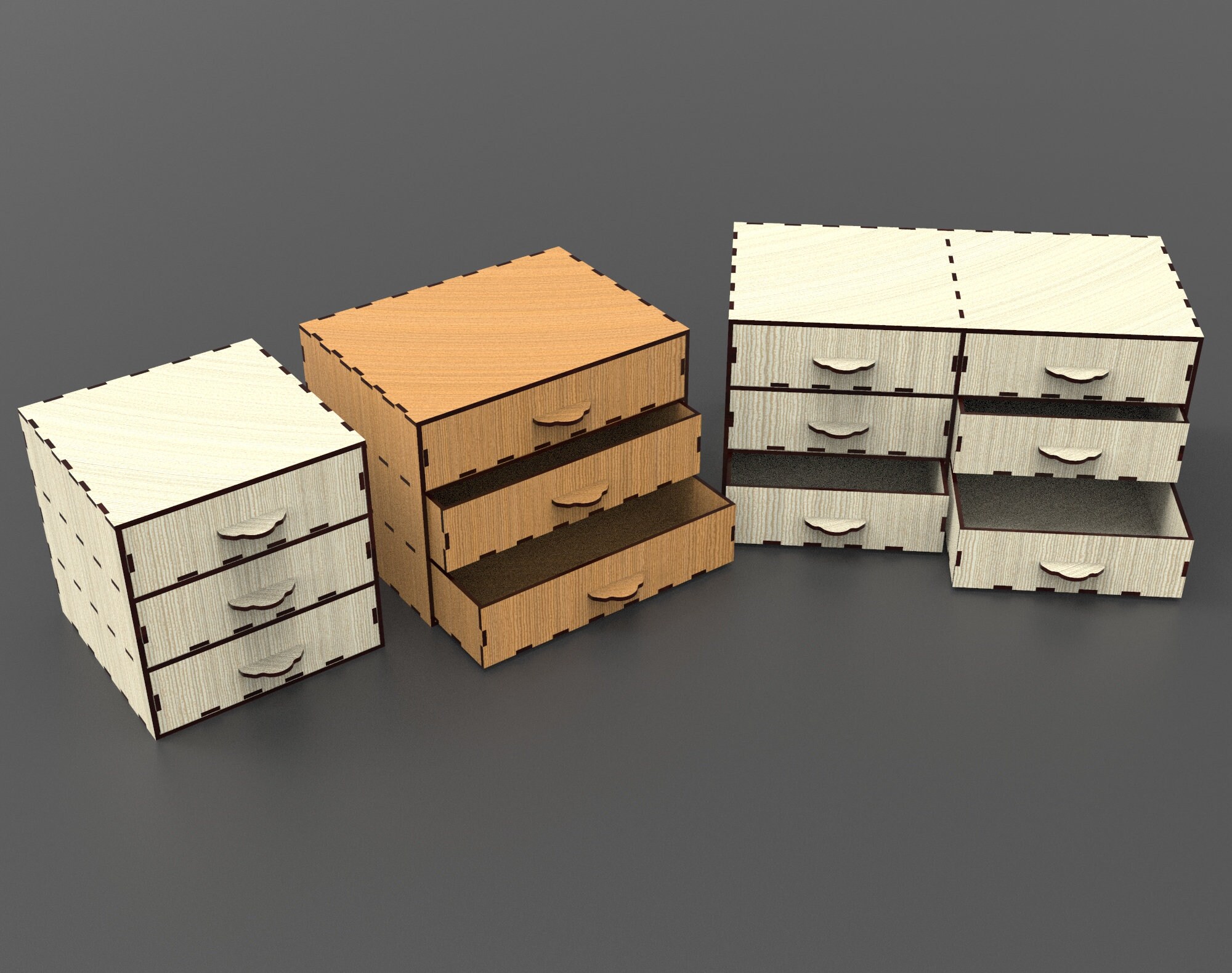 Desktop Storage Drawer Set Svg Laser Cutting Files With - Etsy