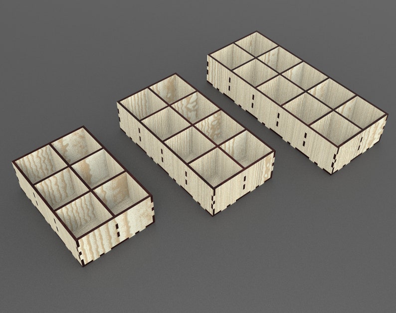 Gridfinity Tray Organizer Laser Cutting Svg and Dxf Files Glowforge ...