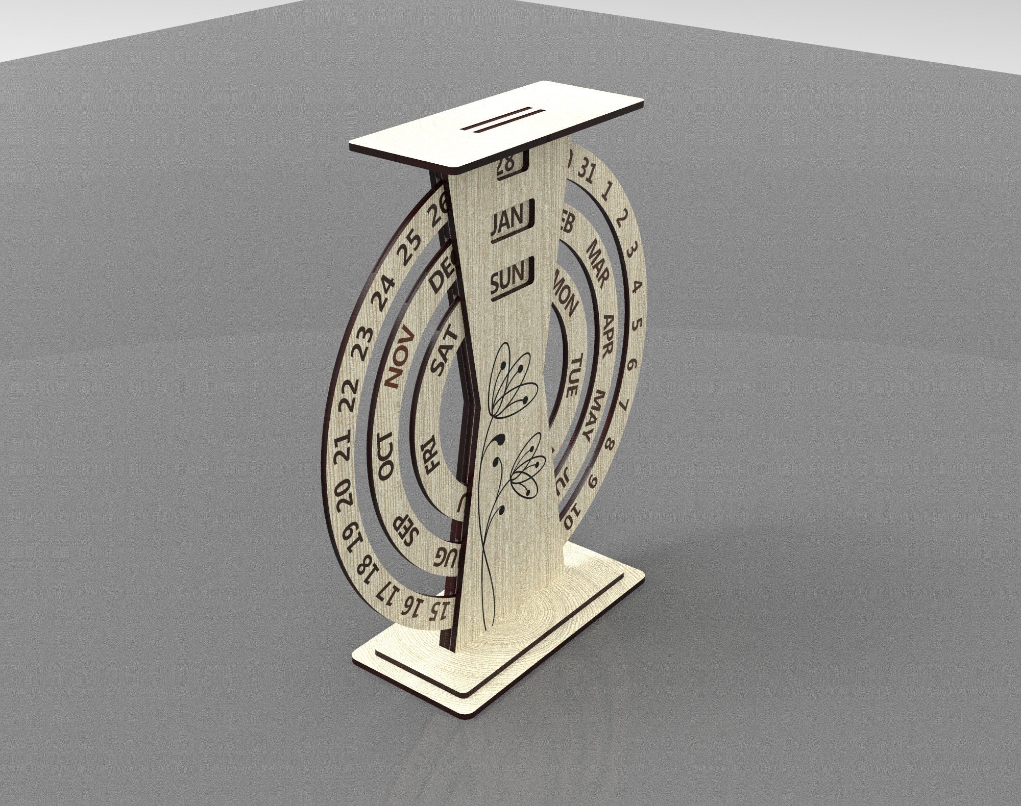 Laser Cut Perpetual Calendar, Calendar Digital File, Ornament Designed ...
