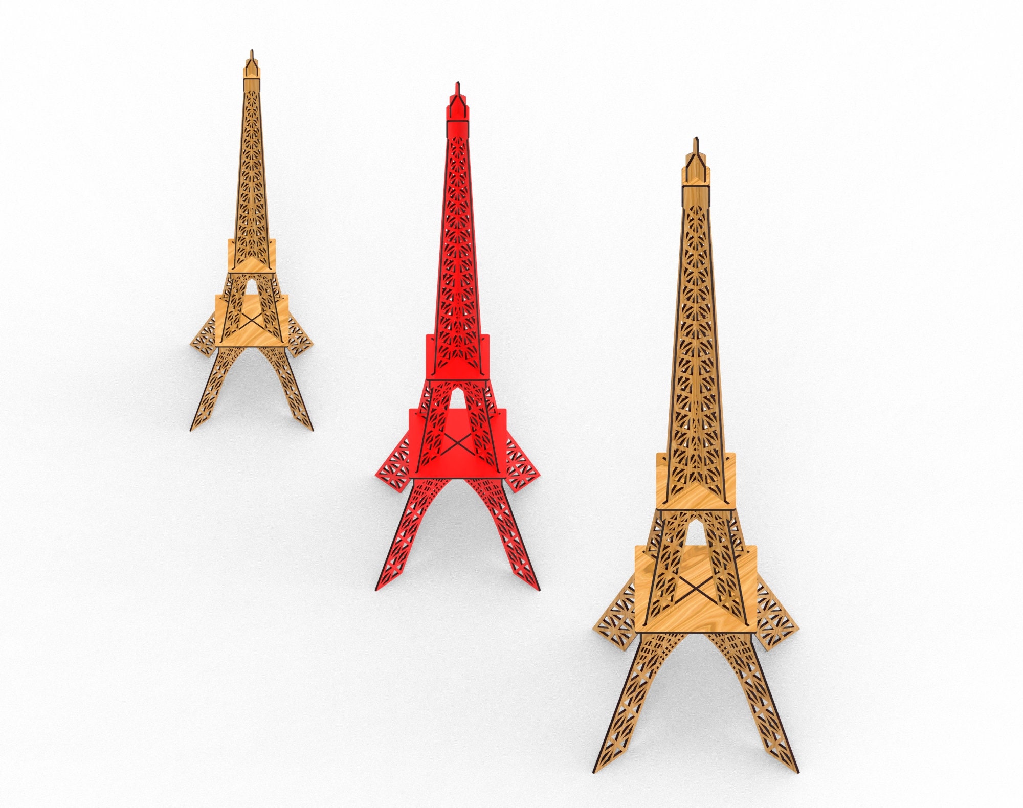 3 Different Size Eiffel Tower Laser Cut Files, Eiffel Tower Decoration ...