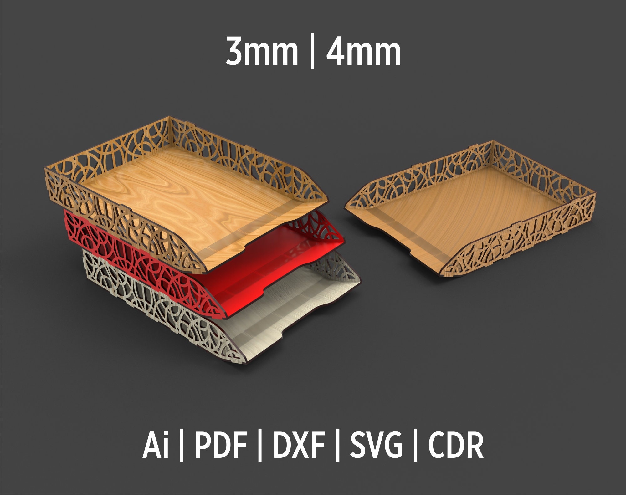 Office Desk Organiser Stackable Paper Tray, Document Organizer Svg and ...