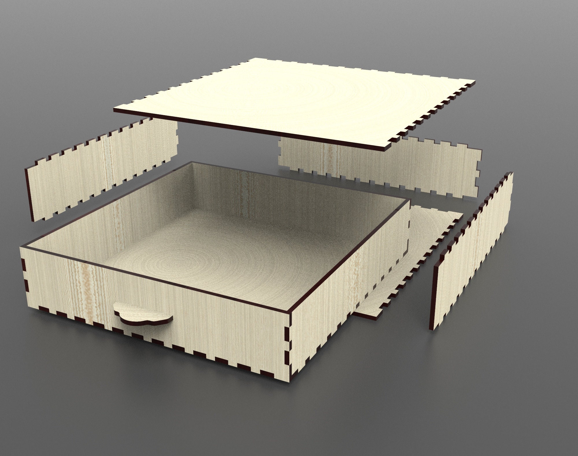 5 Different Size Drawers Set Vectorel Files for Laser Cut, Svg, Dxf, Ai ...