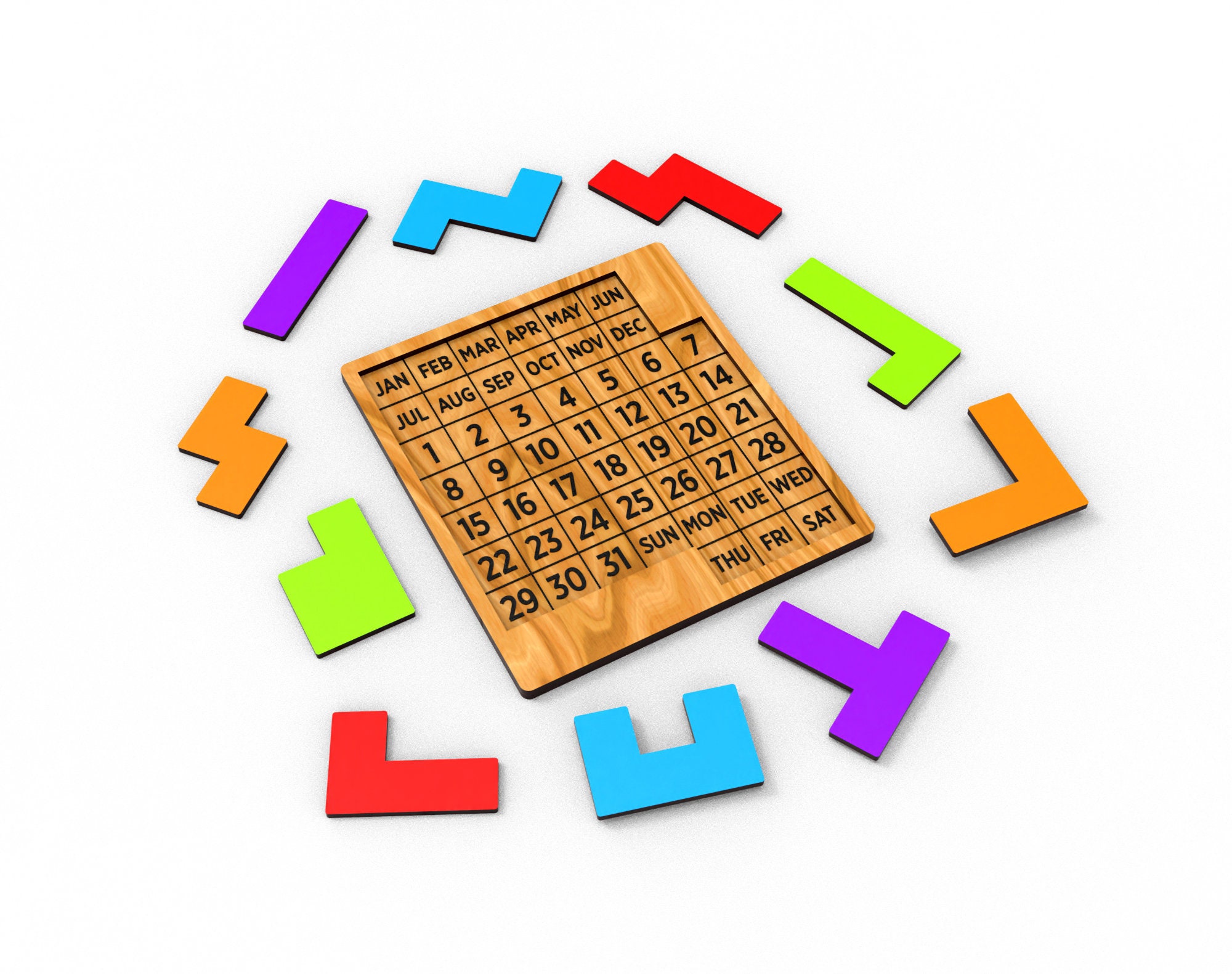 Daily Calendar Puzzle, Infinite Puzzle, Ai, Pdf, Eps, Dxf, Svg and Cdr ...