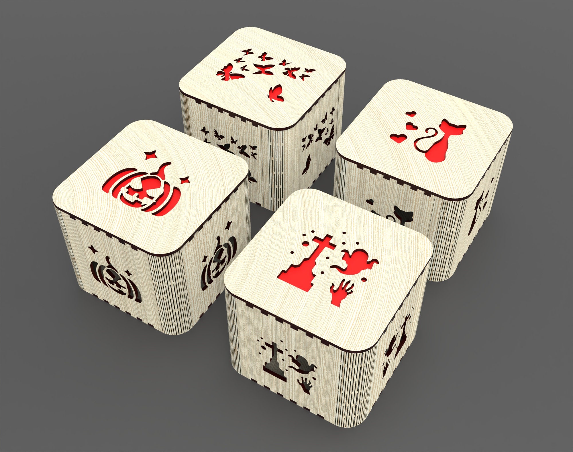 16 Different Decorative Rounded Gift Box Laser Cut Dxf, Svg, CDR, Ai ...