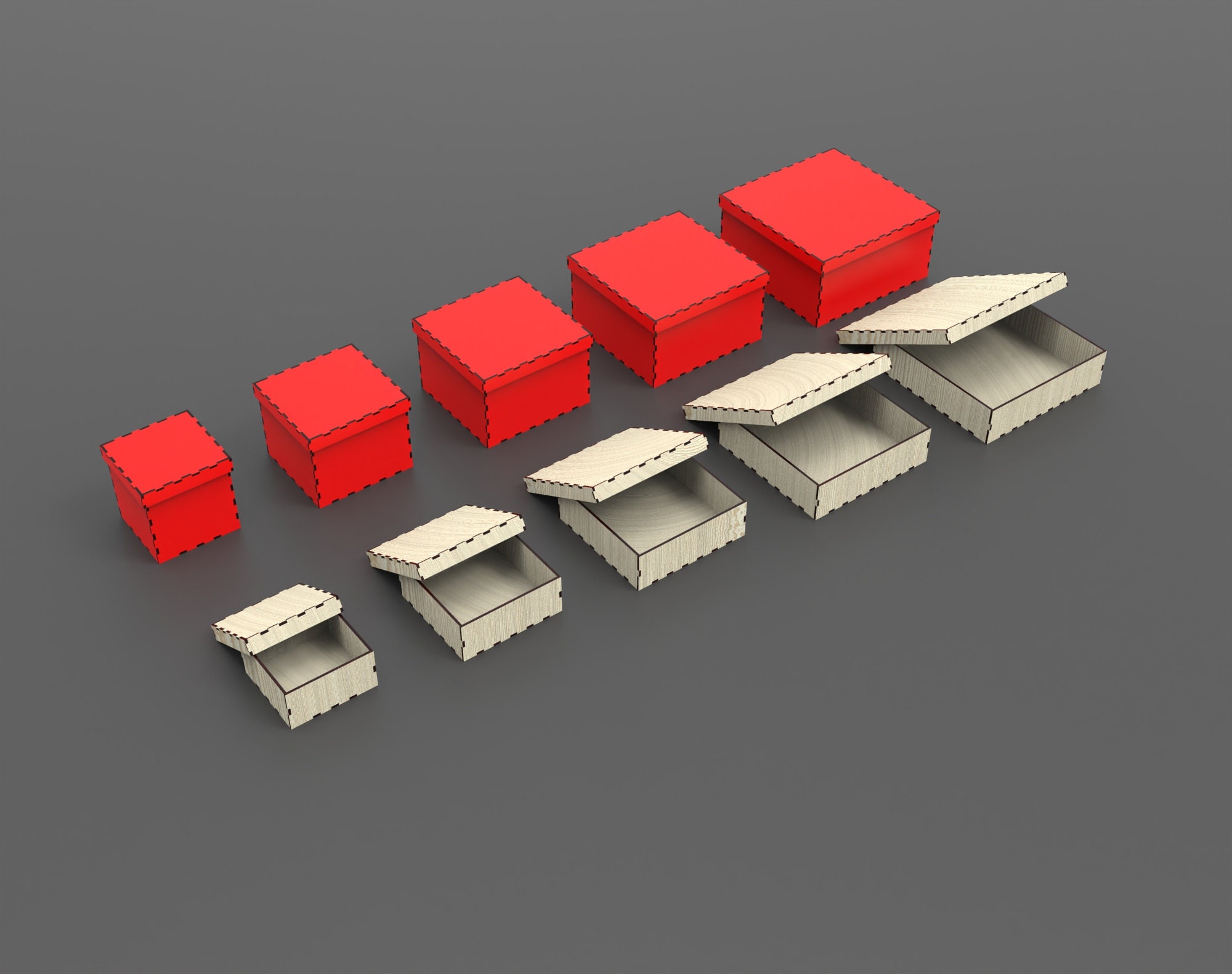 16 Different Sizes Box and Cover Bundle File for Wood or Acrylic Laser ...