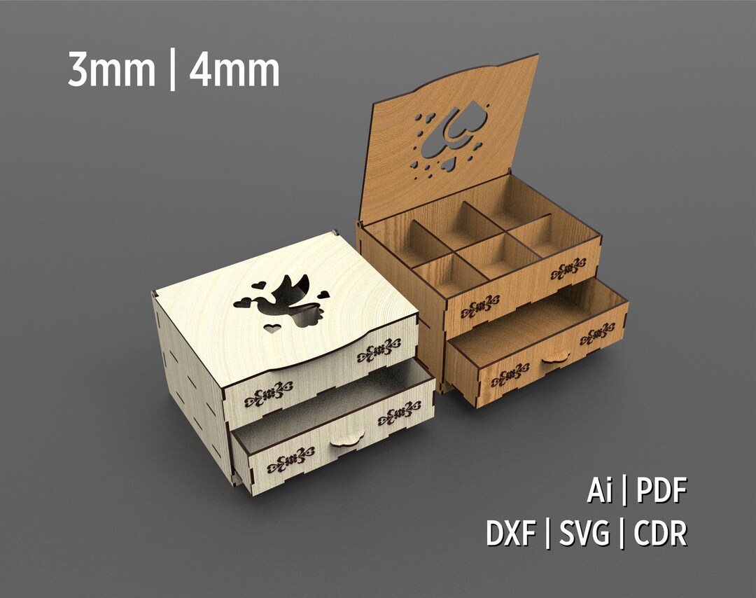 2 Different Designs Included Chest of Drawers Jewelry Box - Etsy