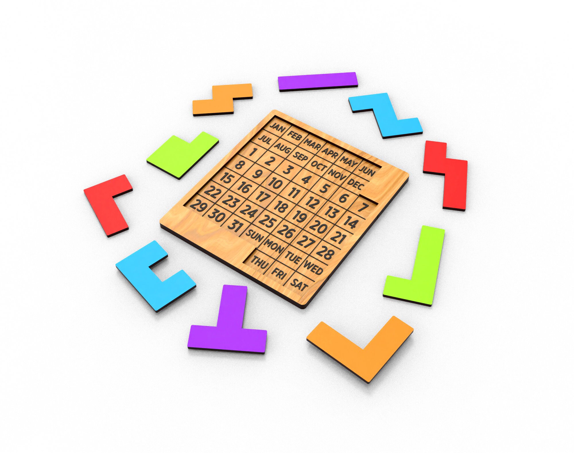 Daily Calendar Puzzle, Infinite Puzzle, Ai, Pdf, Eps, Dxf, Svg and Cdr ...