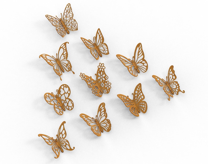 3D Butterfly Bundle Laser Cut Files, Wooden Interlocking Butterfly ...