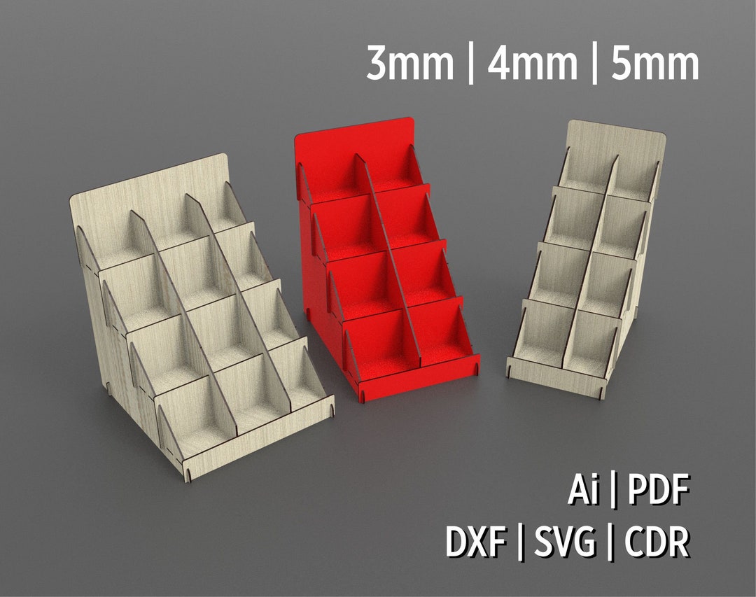 Display Stand Svg Files for Laser Cut Glowforge and Cricut Wooden Shelf ...