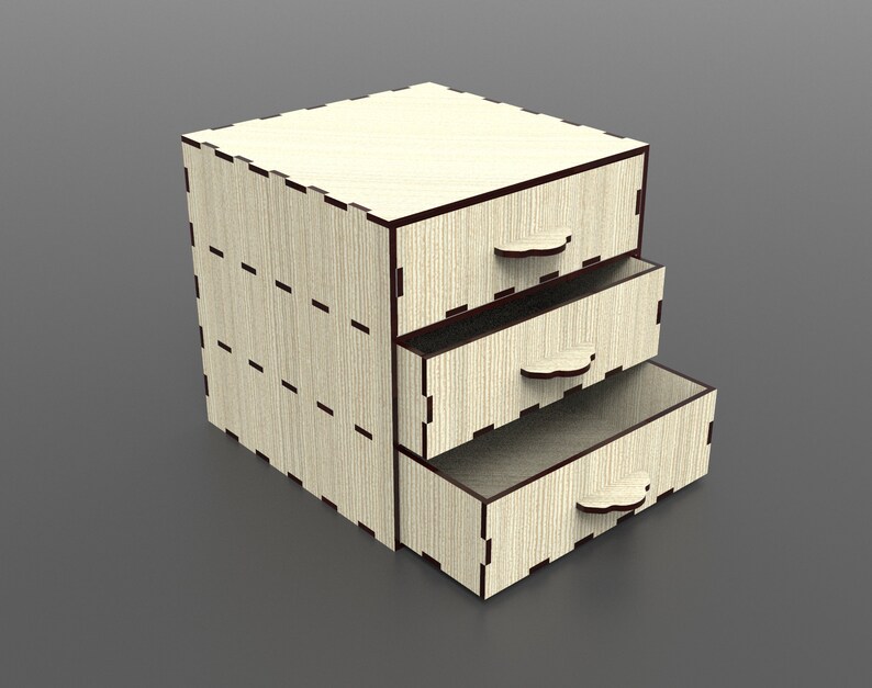 Desktop Storage Drawer Set Svg Laser Cutting Files With - Etsy