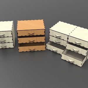 Desktop Storage Drawer Set Svg Laser Cutting Files With - Etsy