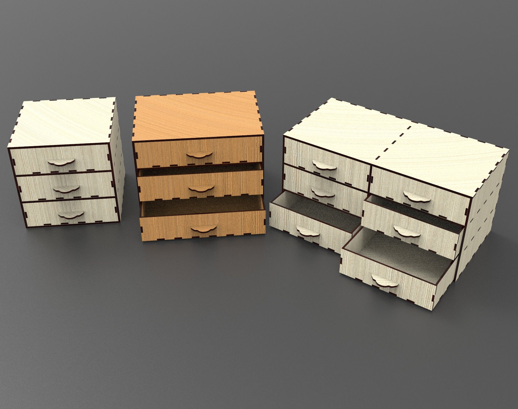 Desktop Storage Drawer Set Svg Laser Cutting Files With - Etsy