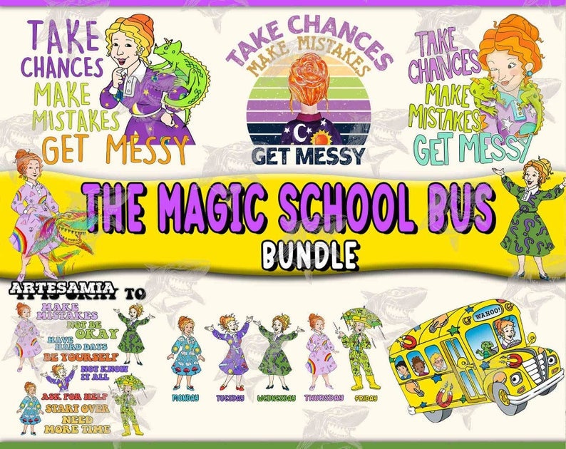 The Magic School Bus Bundle Png Everyday of Week Png - Etsy