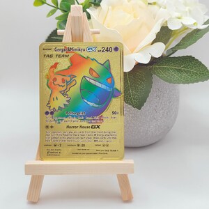 Pokemon Gengar & Mimikyu GX Rainbow // Gold Solid Metal Custom - Etsy