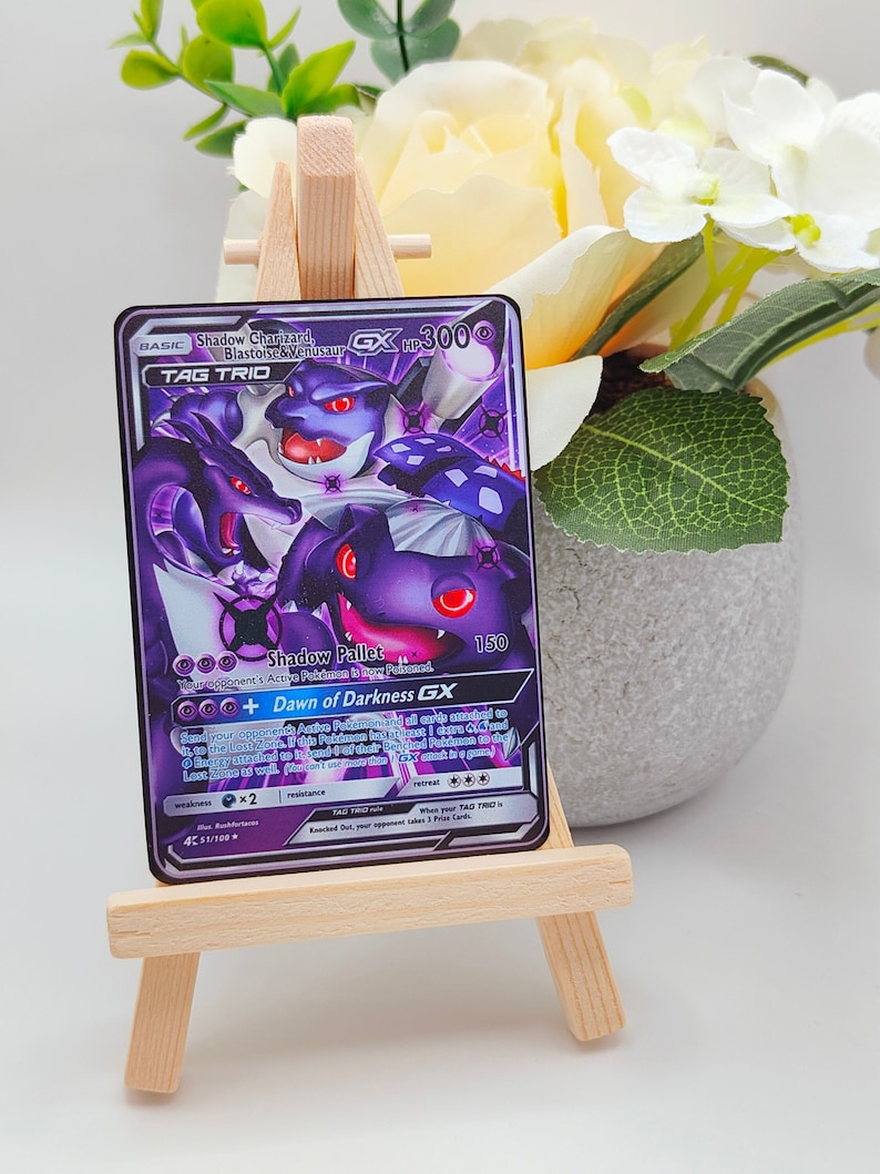 Pokemon Shadow Charizard Blastoise & Venusaur GX Tag Trio // Black ...
