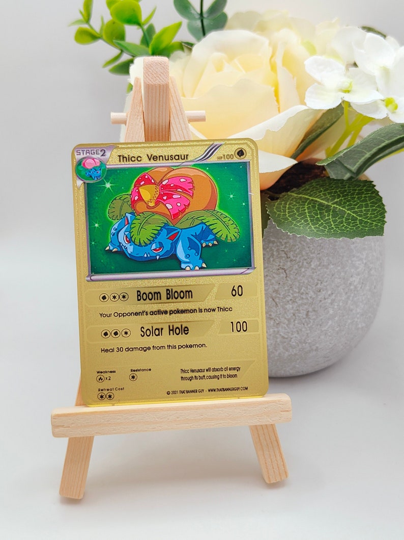 Pokemon Thicc Venusaur // Thicc Pokemon // Gold Solid Metal Custom Card ...