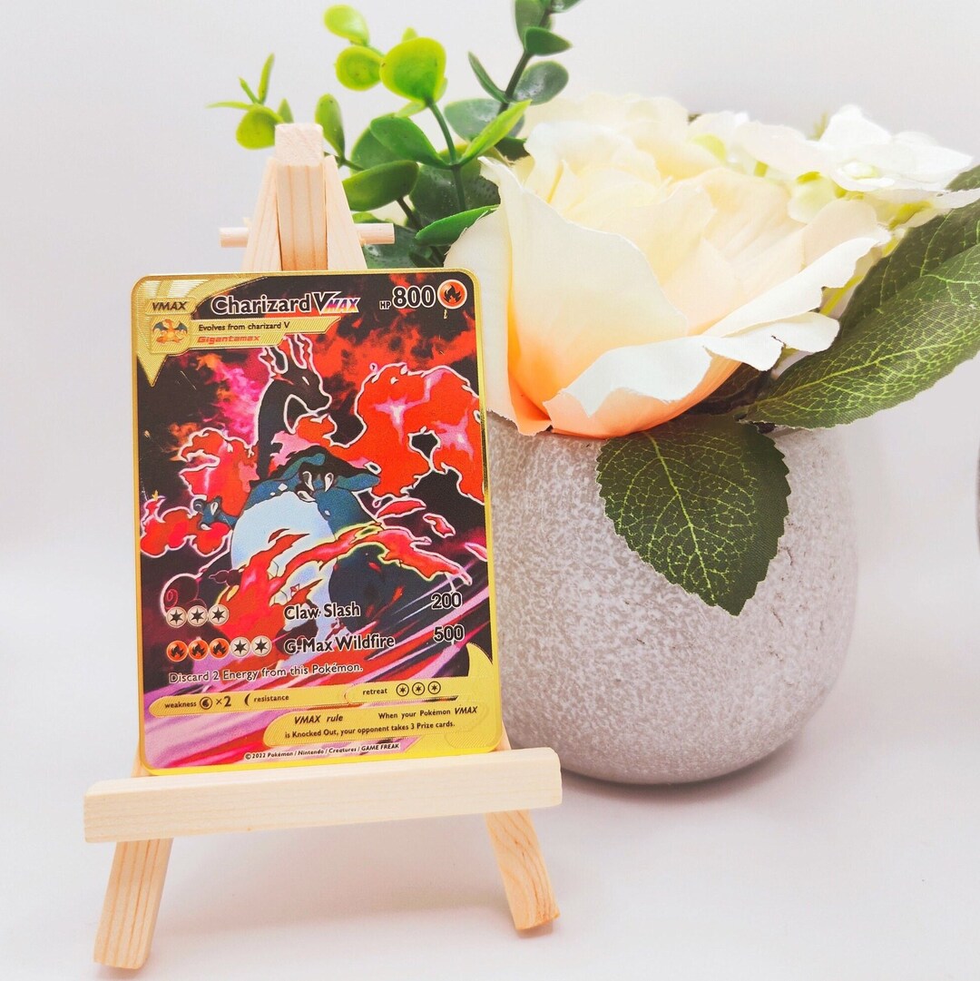 Pokemon Charizard VMAX 800 HP // Gold Solid Metal Card // - Etsy