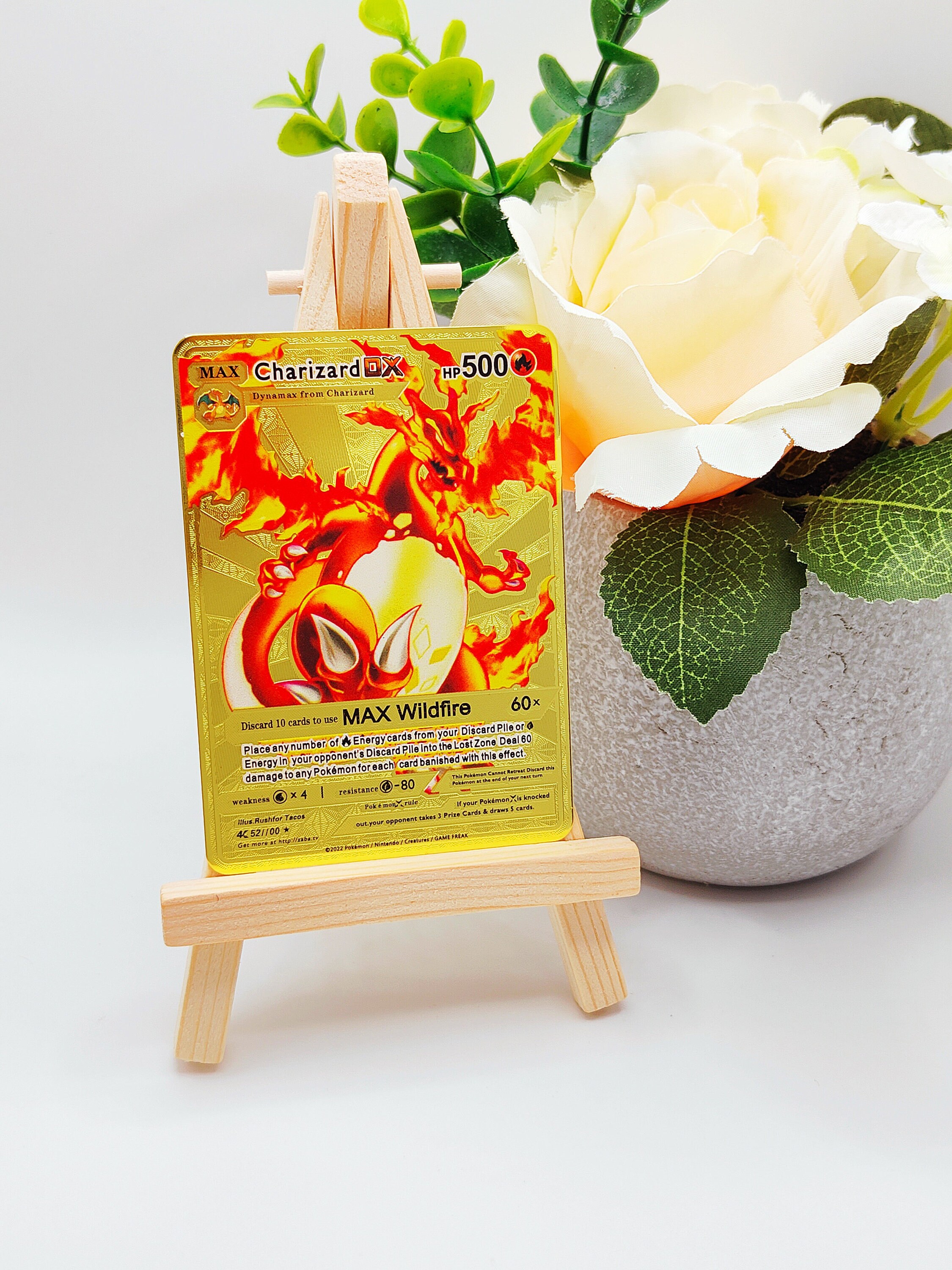 Pokemon Charizard VMAX/DX // 330/350/500HP // Gold Solid Metal Custom ...