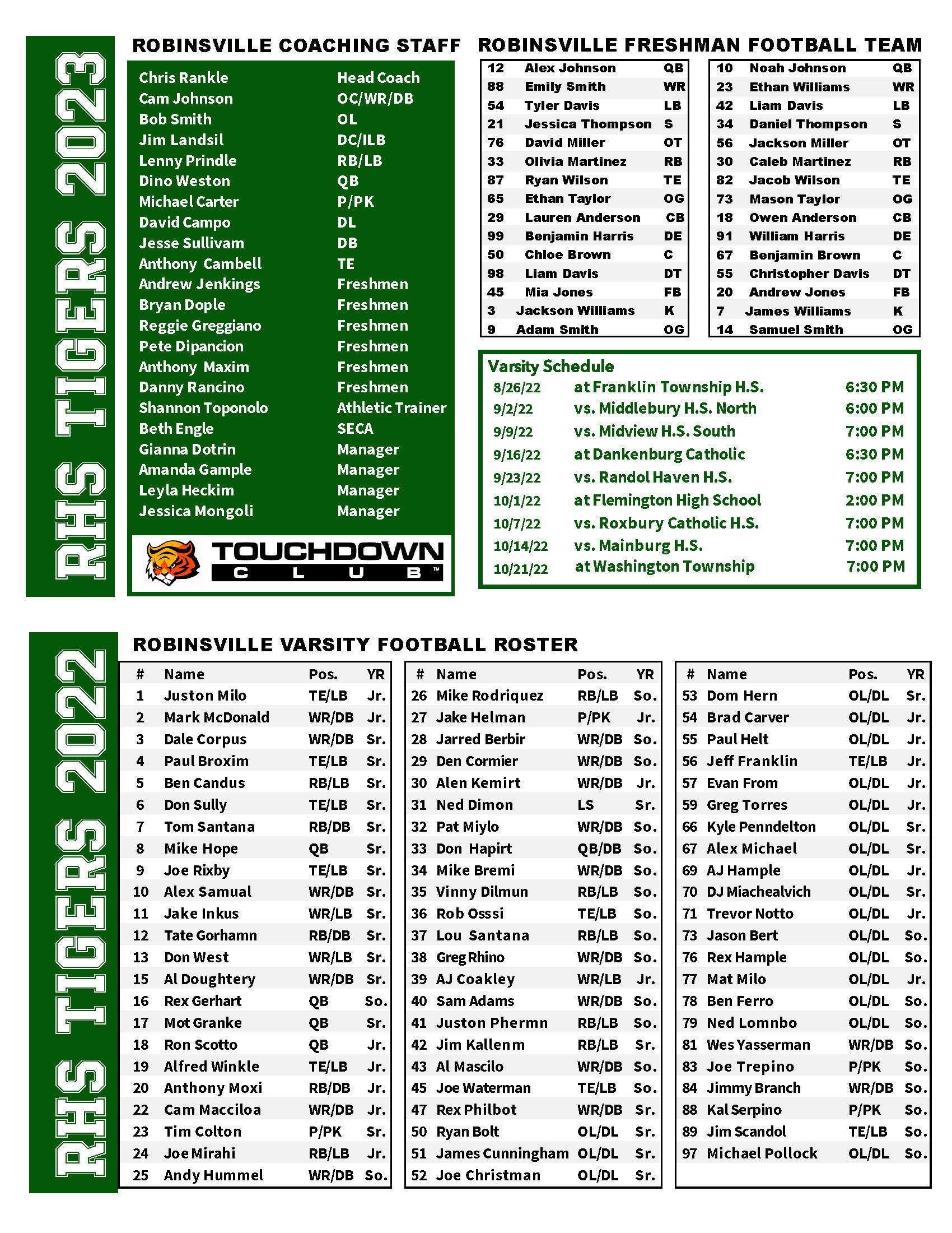 Custom Football Roster Cards Digital Delivery - Etsy