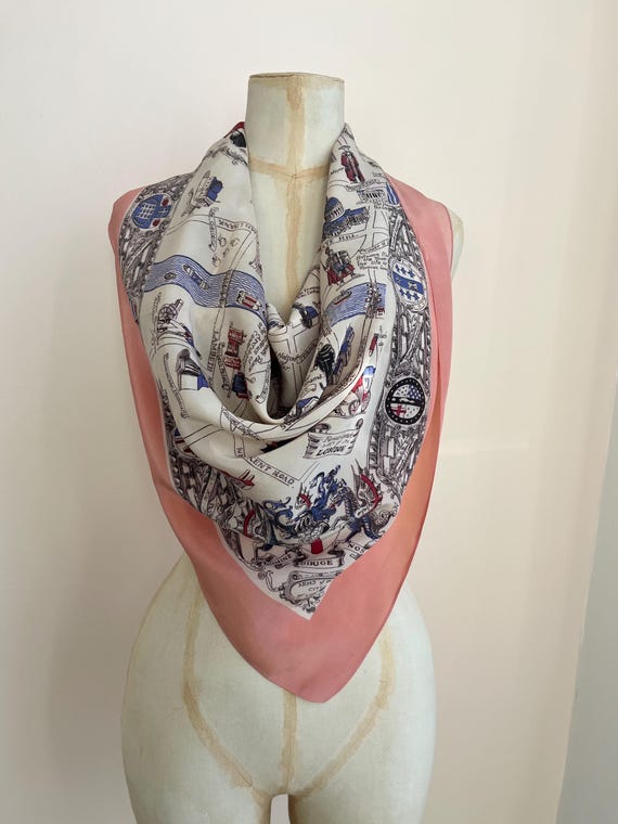1960s London Map Souvenir Scarf | Landmarks Map Illus… - Gem