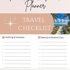 Blank Travel Checklist Downloadable Template - Vacation + Travel ...