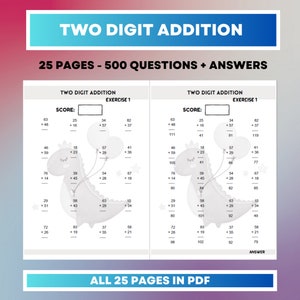 25 Printable Double Digit Addition Worksheet for First Grade Math ...