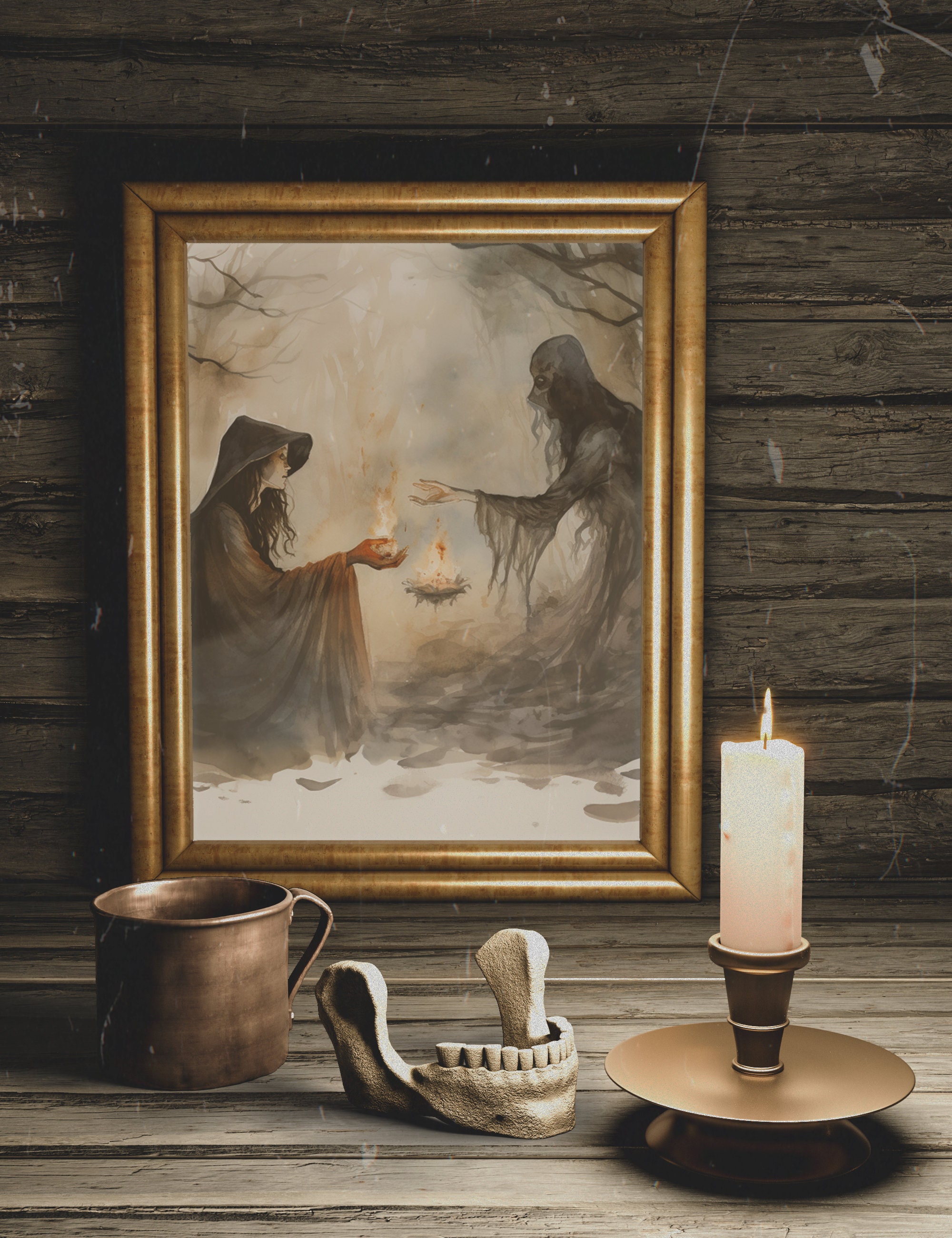 Pagan Witch and Seer Ritual PRINTABLE Goth Wall Decor for Woodland ...