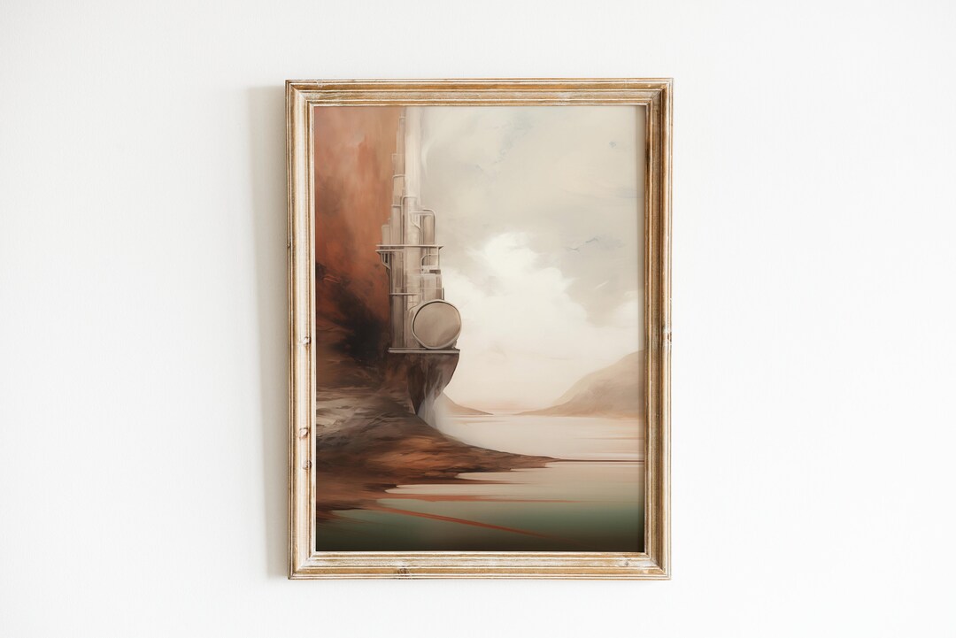 Mountainside View Wall Art | Digital Download 24x36 Mid Century Print ...