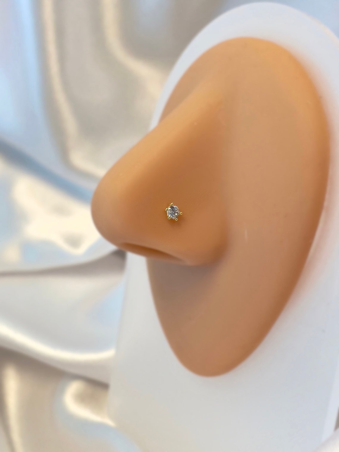 Sterling Silver Nose Stud | Tiny Nose Ring | L-shaped Nose Stud | Mini ...