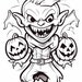 Happy Halloween Ghoul Coloring Book Page Image for Kids, Students or ...