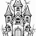 Happy Halloween Haunted House Coloring Book Page Image for Kids ...