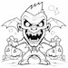 Happy Halloween Vampire Coloring Image for Kids, Students or Trick-or ...