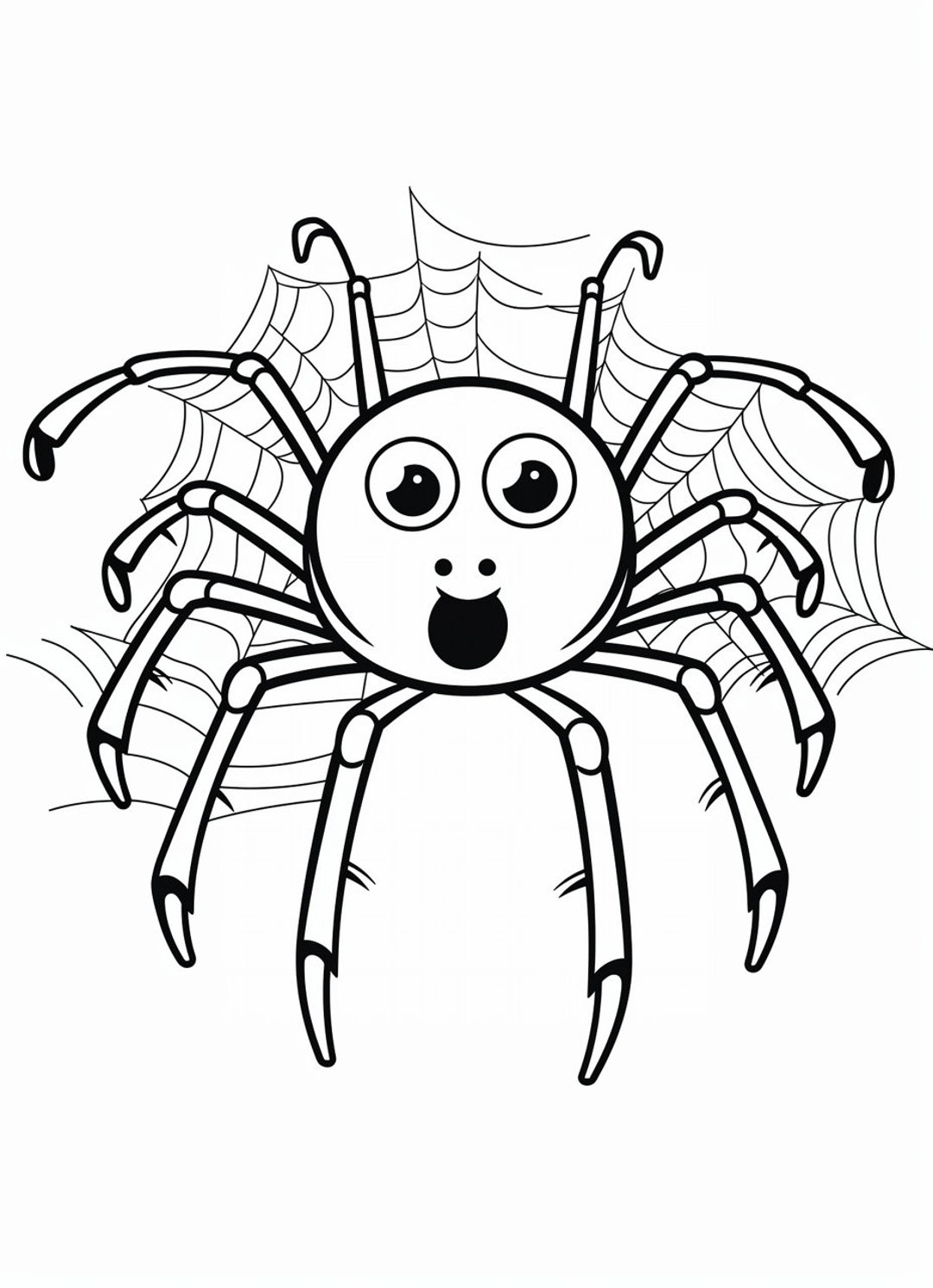 Happy Halloween Spider Coloring Image for Kids, Students or Trick-or ...