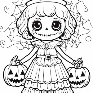 Happy Halloween Zombie Kid Coloring Book Page Image for Kids, Students ...