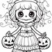Happy Halloween Zombie Kid Coloring Book Page Image for Kids, Students ...