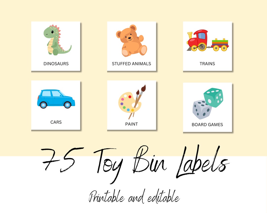 75 Toy Bin Labels - Printable & Editable - Etsy