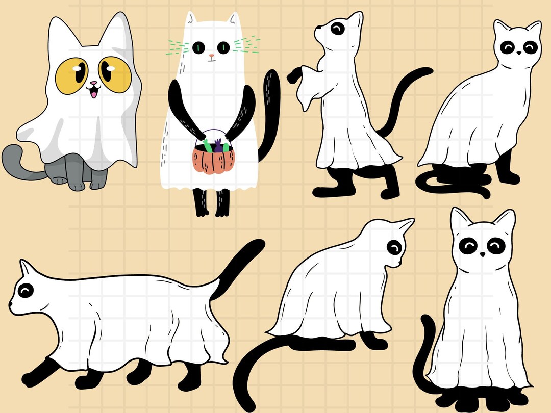 Lindo gato fantasma svg Boo svg Halloween svg Archivos para - Etsy México