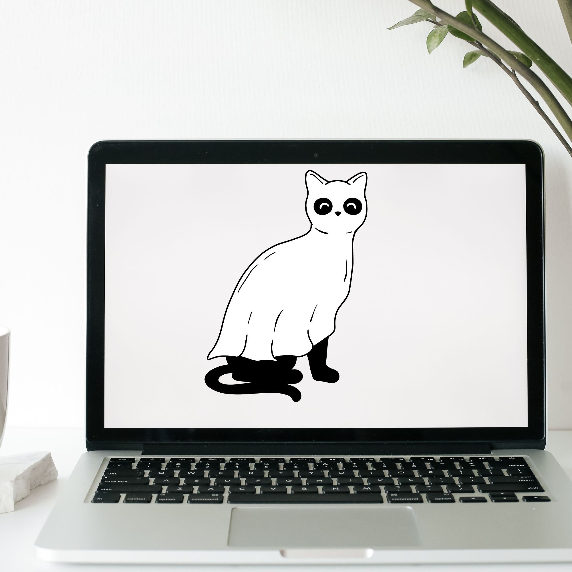 Lindo gato fantasma svg Boo svg Halloween svg Archivos para - Etsy México