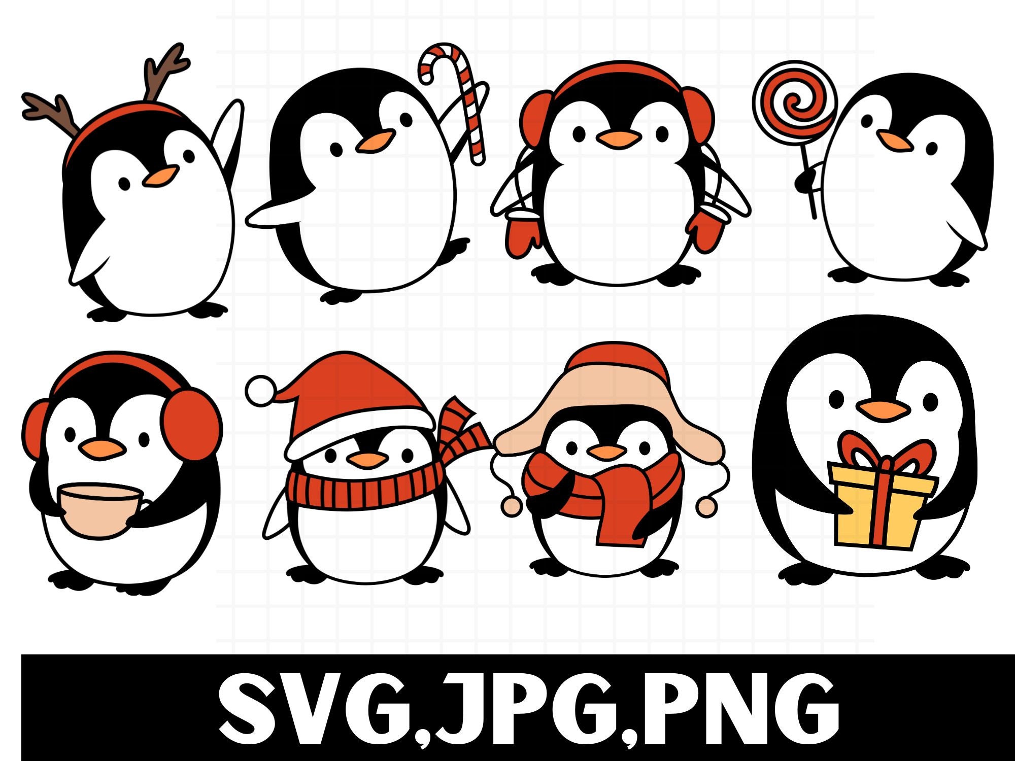 Merry Christmas Penguin Svg Christmas Penguin Svg Christmas - Etsy
