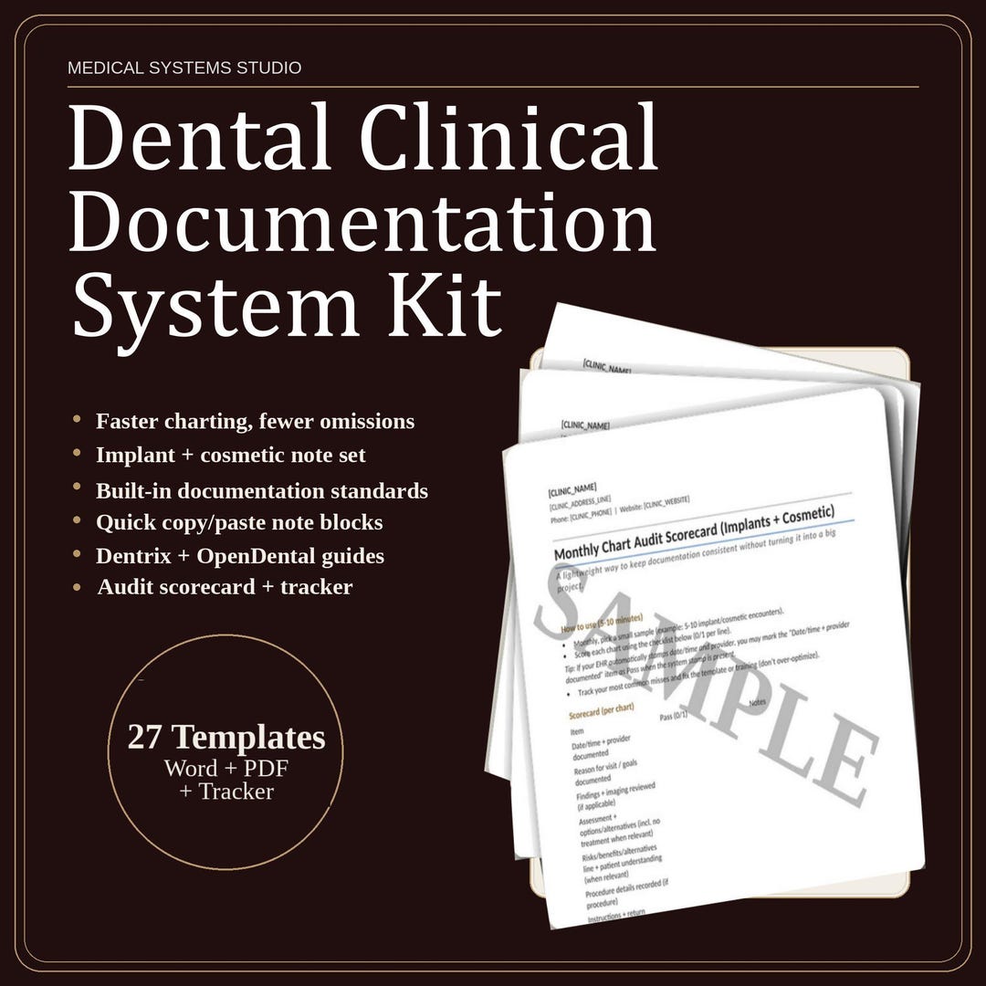 Dental Clinical Documentation System | Implant & Cosmetic Templates ...