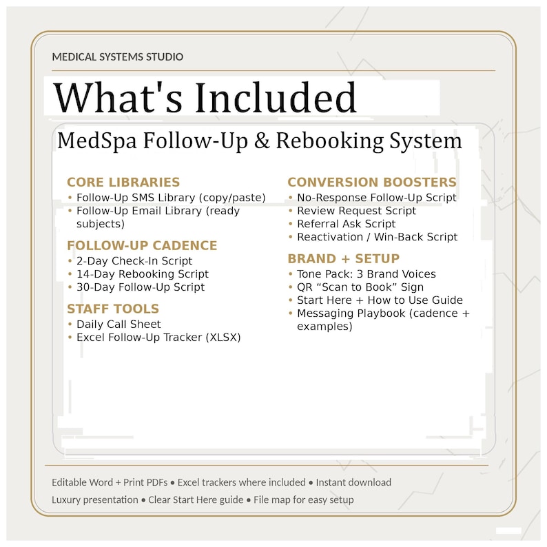 Medspa Follow up & Rebooking System | SMS + Email Scripts + Cadence Map ...