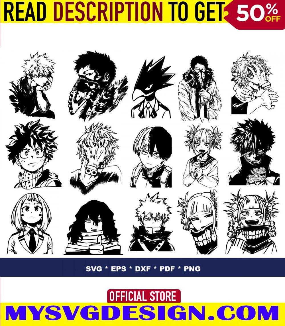 200 My Hero Academia Svg Bundle - Etsy