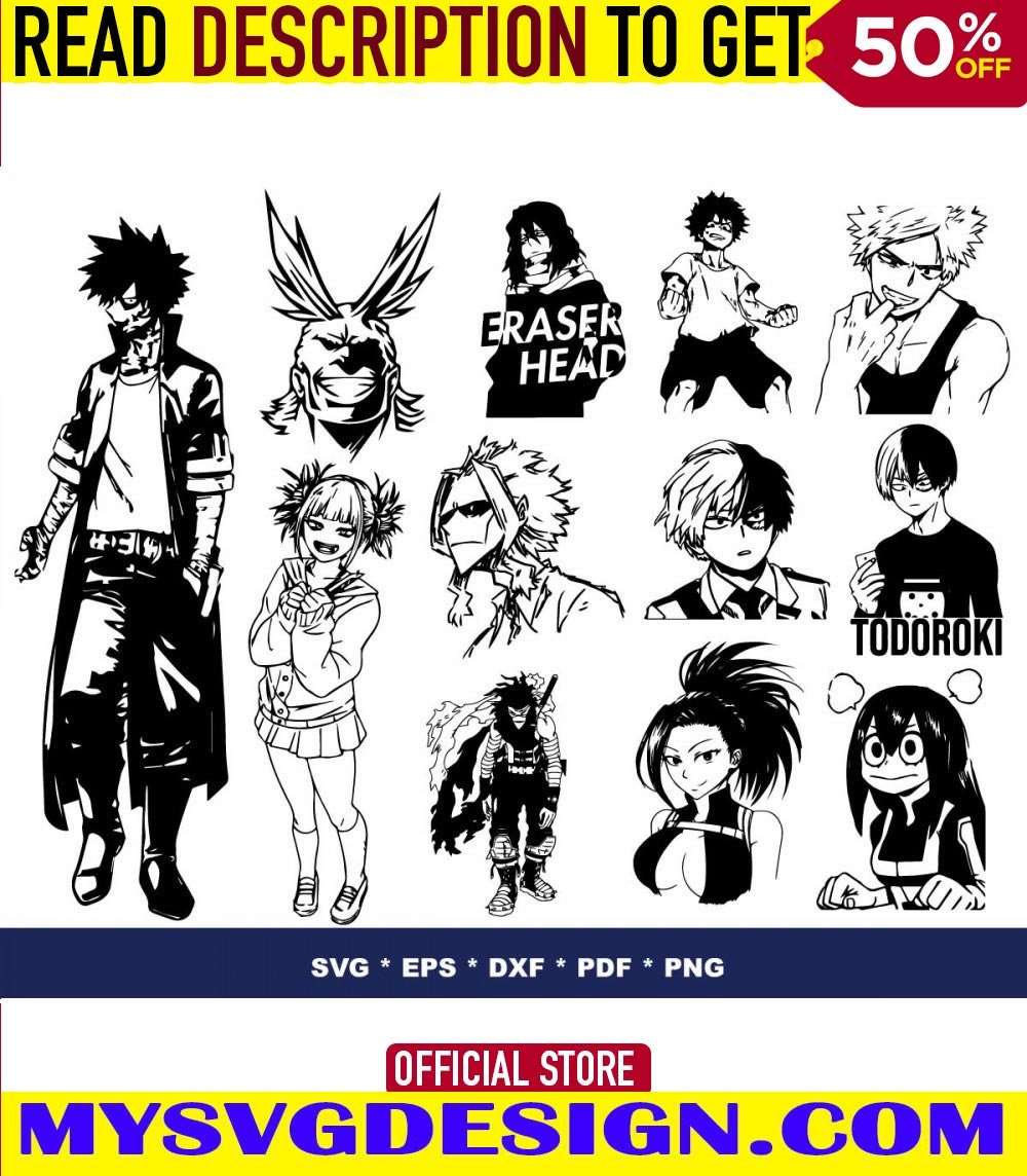 200 My Hero Academia Svg Bundle - Etsy