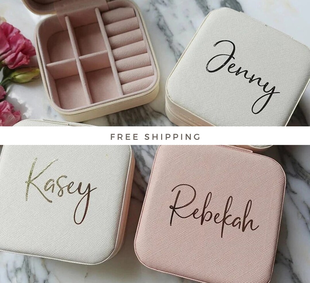 Engraved Jewelry Box Personalized Jewelry Organizer Engagement Present ...