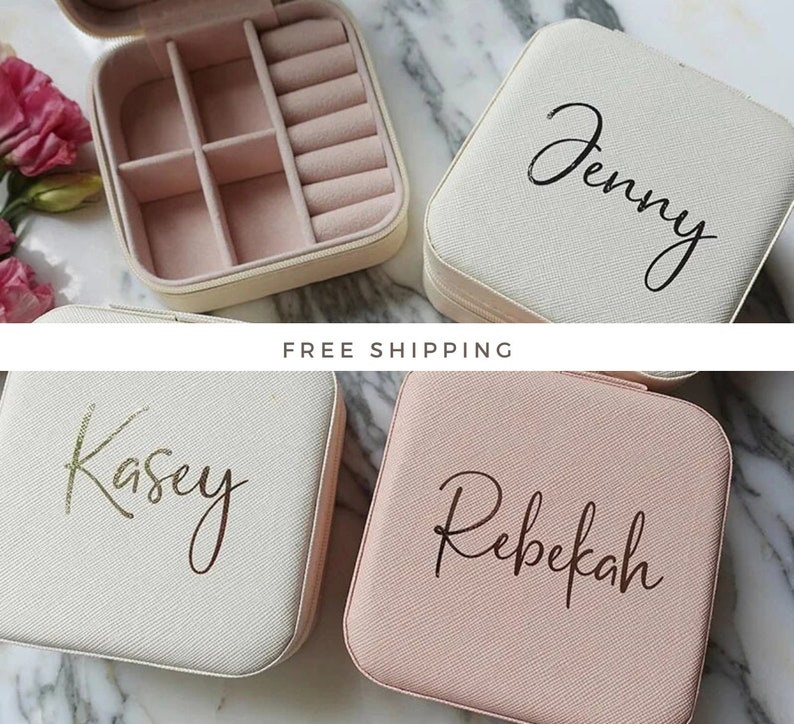 Engraved Jewelry Box Personalized Jewelry Organizer Engagement Present ...