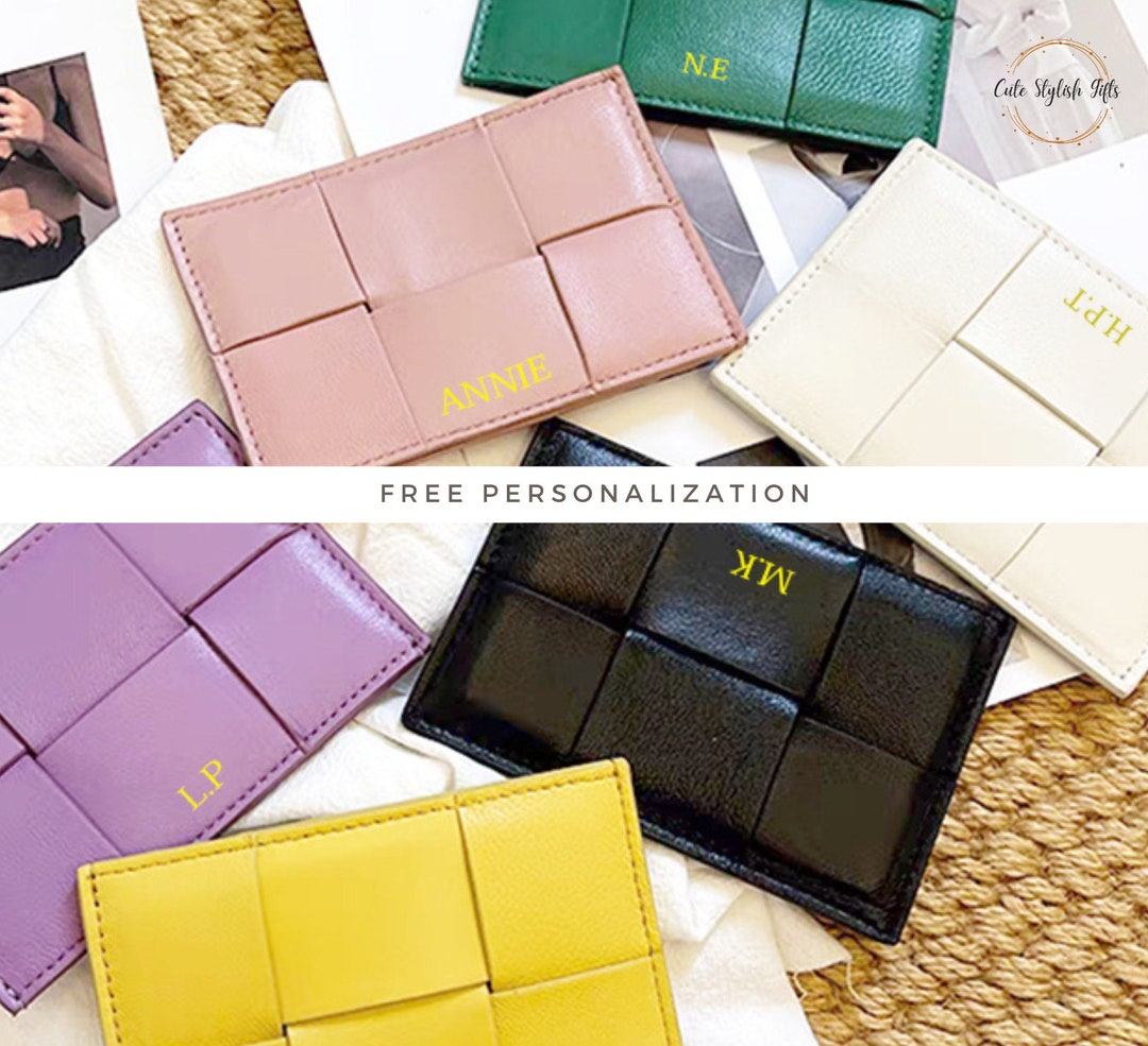 Real Leather Personalized Card Holder Personalized Wallet Minimalist ...