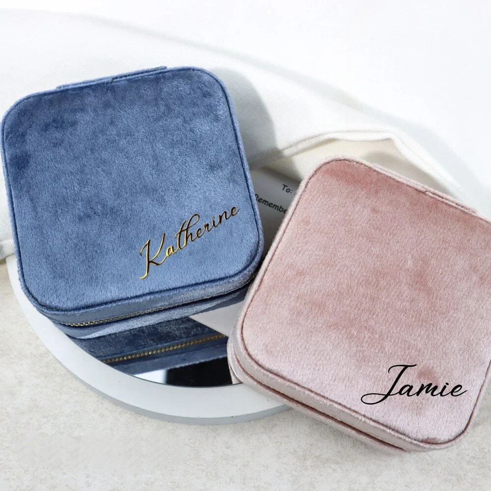 Velvet Jewelry Box Personalized Jewelry Organizer Bridesmaid Souvenirs ...