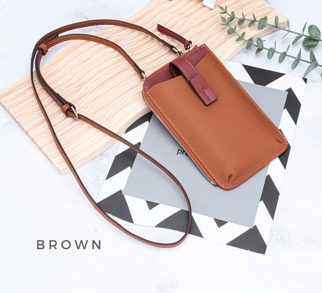 Genuine Leather Crossbody Bag | Cell Phone Case Wallet | Large Capacity ...