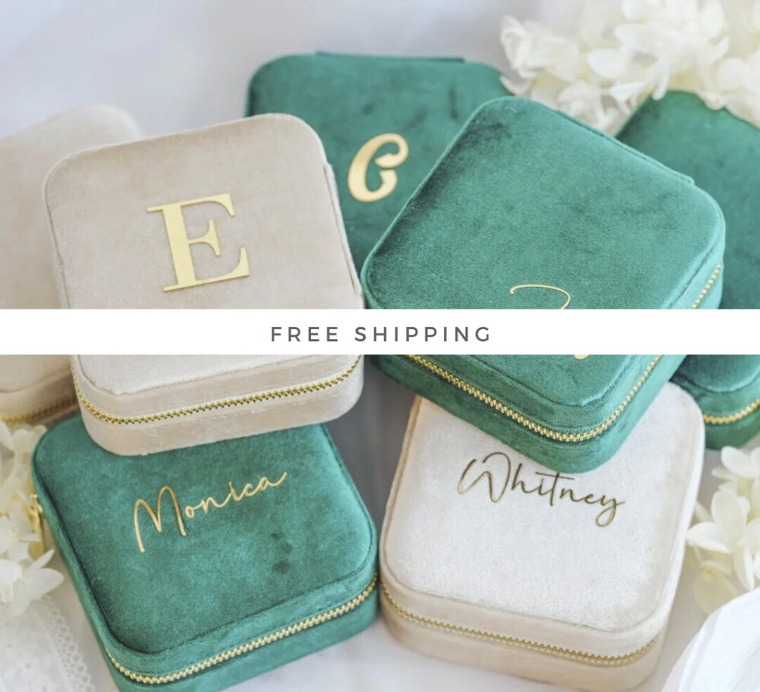 Velvet Jewelry Box Personalized Jewelry Organizer Bridesmaid Souvenirs ...