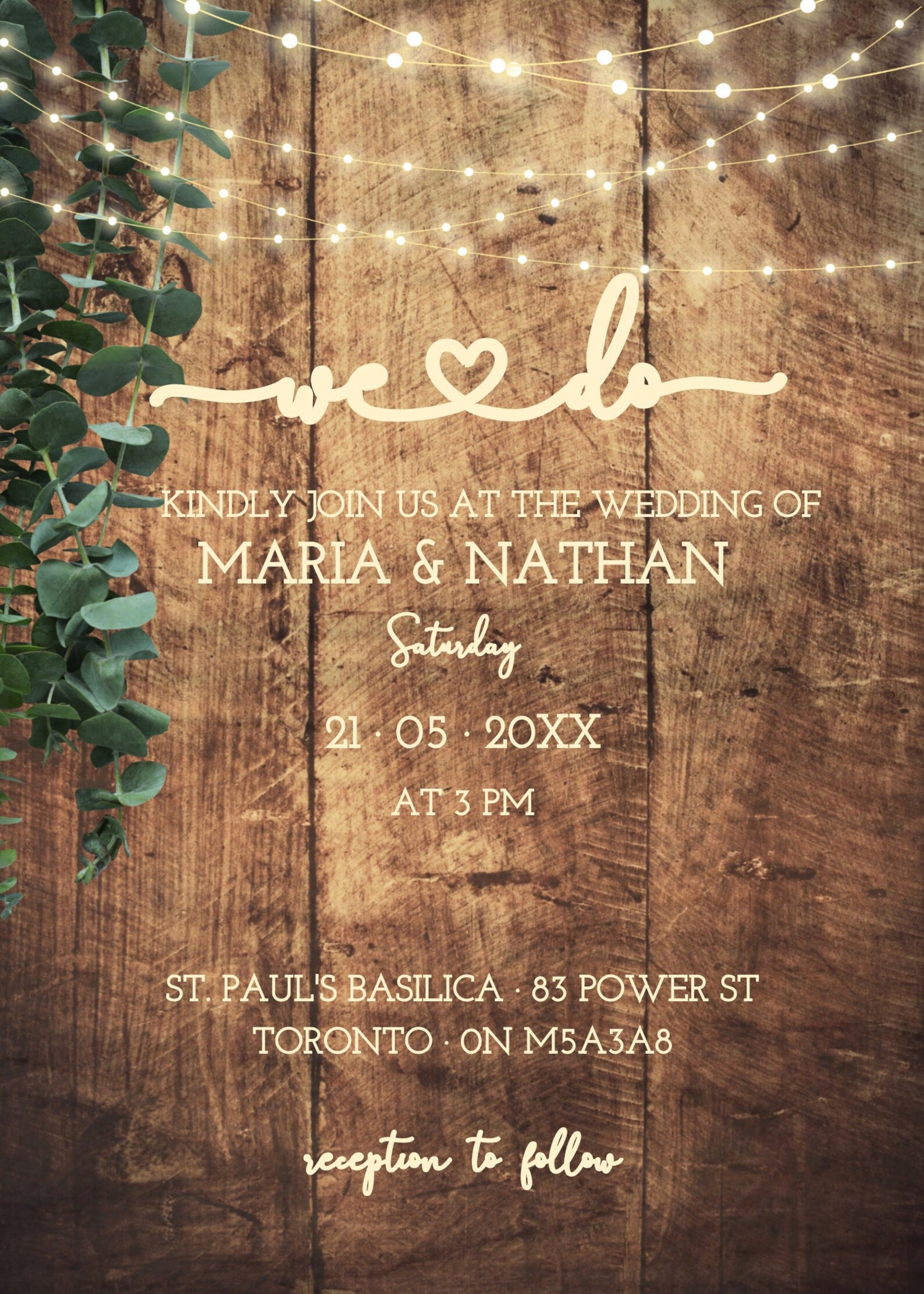 We Do Rustic Wedding Invitation Template Editable Rustic Wedding Invite ...
